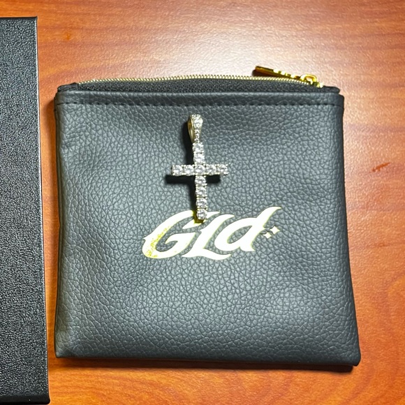 GLD | Accessories | Gld 8k Vermeil Gold Plated Diamond Cross Pendant ...